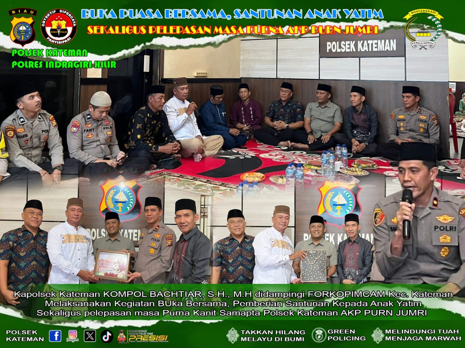 Buka Puasa Penuh Makna di Mapolsek Kateman, Santunan Yatim dan ...